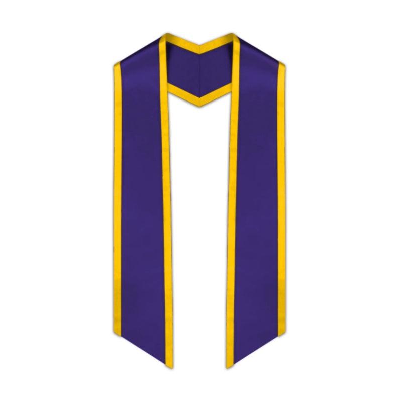 Purple Slanted Graduation Stole with Gold Trim - The Official Source ...