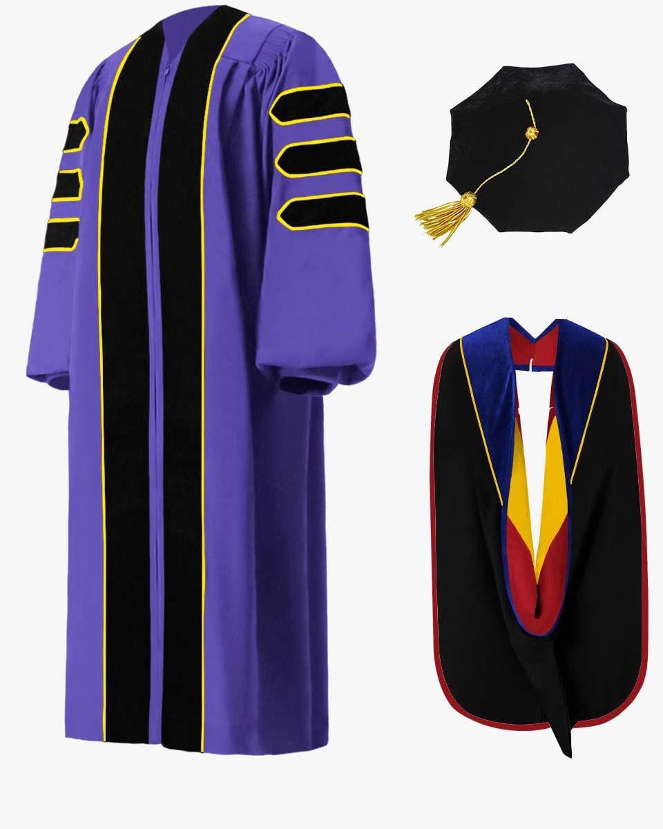 Custom Deluxe Split Velvet Doctoral Gown, Tam & Hood Package - The ...