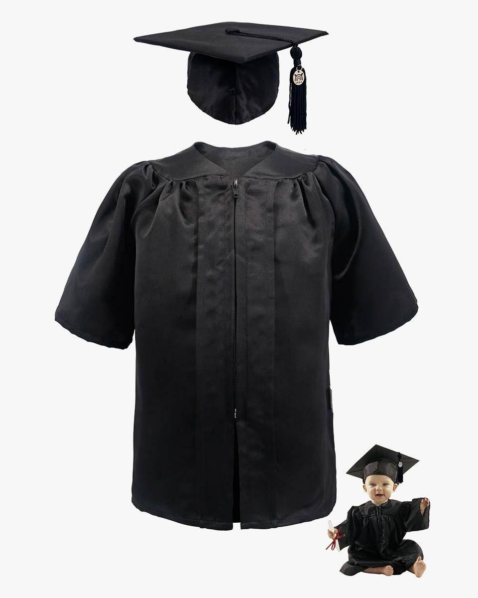 Soft Satin NICU Graduate Baby Cap and Gown Set - 3 Colors Available ...