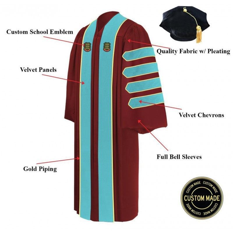 Custom Doctoral Graduation Gown And Tam Package Doctorate Regalia - The ...