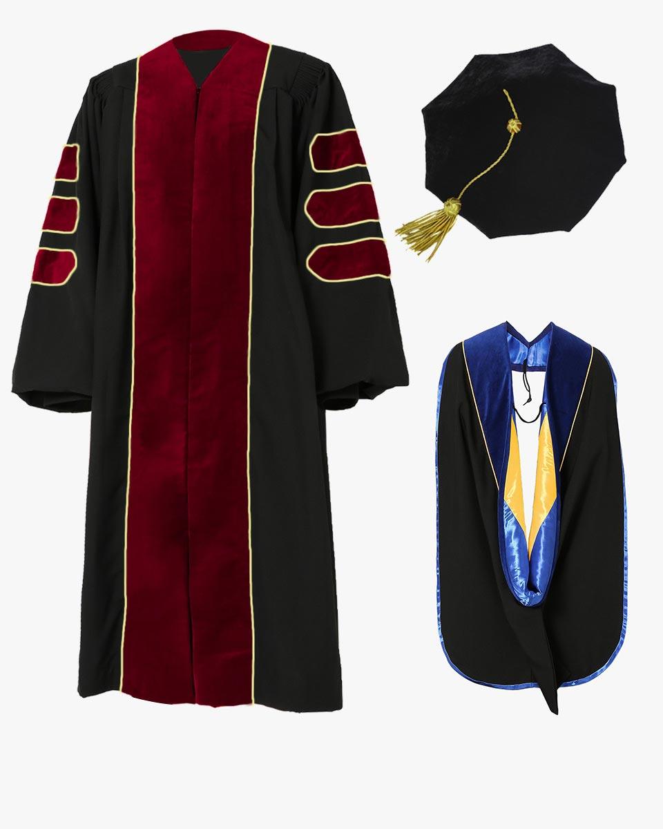Deluxe Doctoral Tam, Gown & Hood Package - Scarlet - The Official ...