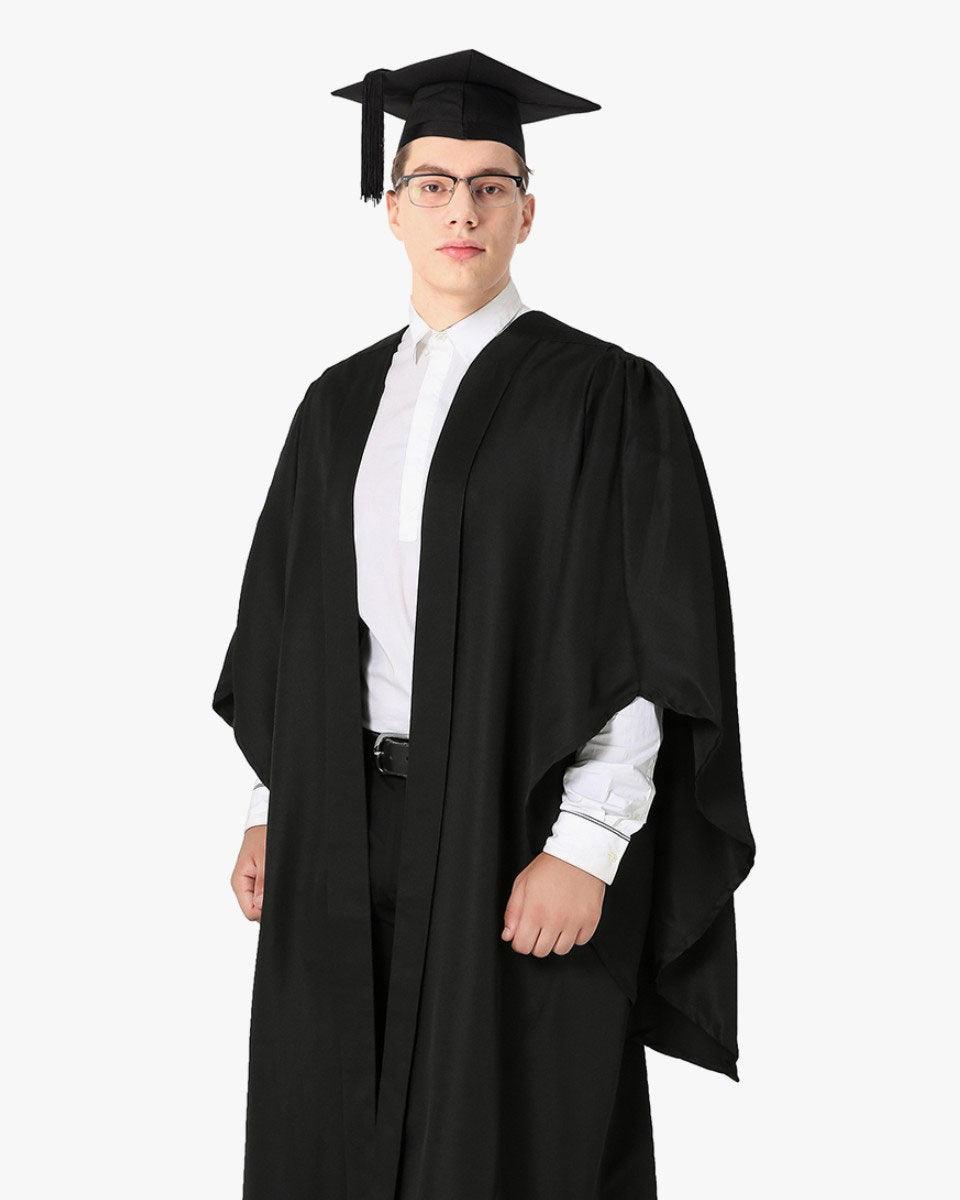UK British Deluxe Fluted Bachelor Graduation Gown & Mortarboard - The ...